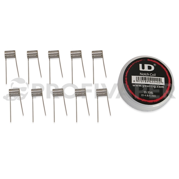 UD Notch Coil (SS316L, ID4.8X0.35ohm), 10ks - Profivaper